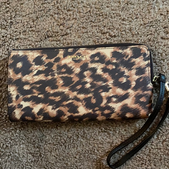 Coach | Bags | Coach Leopard Print Wristlet | Poshmark
